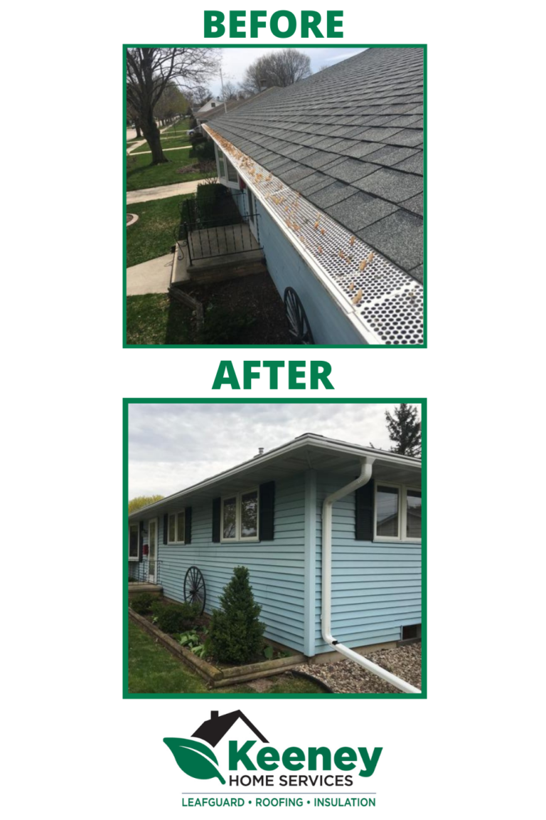 Before and After Wisconsin LeafGuard Gutter Installation - Gutters ...